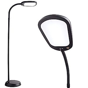 Newhouse Lighting NHFL-AP-BK Apollo LED Floor Lamp Energy-Efficient Natural Reading Artists Crafts Adjustable Gooseneck Task Light, Black