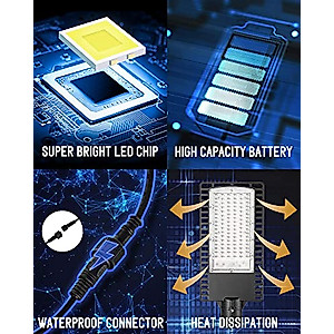 Favorwe Solar Street Lights Outdoor 450W - 32500 Lumens LED Street Light Waterproof Solar Dusk to Dawn Powered with Remote Control Solar Street Light for Parking Lot, Yard, Garden, Patio, Stadium