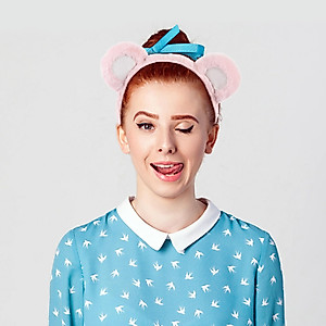 Beatifufu Bear Ear Headband Animals for Cow Makeup Bag Black Scrunchies for Hair Ears Headband Adult Plush Ear Hair Hoops Jungle Animal Cosplay Cloth Hair Decor Cartoon Female Hairband