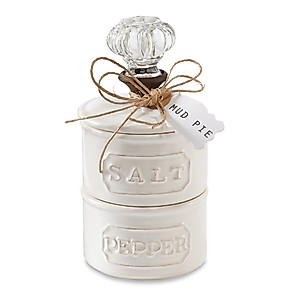 Mud Pie Door Knob Salt Cellar Set, White