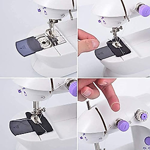 Mini Sewing Machine, Portable Sewing Machine for Beginners Adult, Electric Crafting Speed Crafting Mending Machine Electric Overlock Sewing Machines for Sewing of Silks, Denim, Wool, Leather