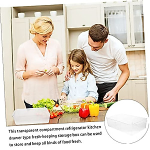 CIYODO Freezer Storage Organizer 5 Compartment Food Containers Lids for Refrigerator