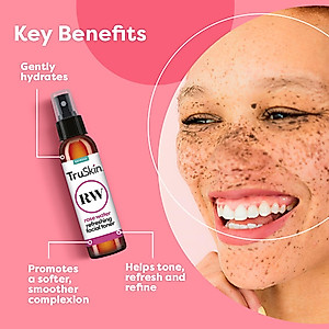 TruSkin Rose Water Toner for Face – Refreshing Toner Made with 100% Rose Water, Gently Hydrates and Revitalizes – Skin Care to Refine and Balance Skin for a Healthy-Looking Complexion, 4 fl oz