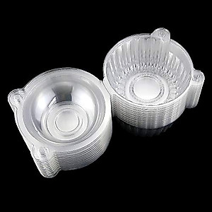 Twdrer 100PCS Plastic Single Individual Cupcake Dome Cup with Lid,Clear Plastic Muffin Holders Cake Cases Boxes Containers for Party,Wedding,Christmas,Holiday