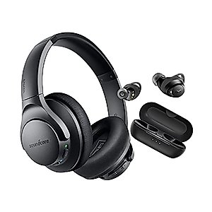 Soundcore by Anker Life A1 True Wireless Earbuds with Life Q20 Active Noise Cancelling Headphones, Powerful Customized Sound, 35H Playtime, IPX7 Waterproof,Wireless Charging