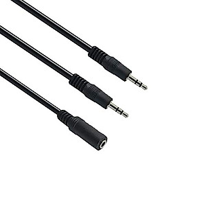 Ancable 6ft 3.5mm Stereo Female to 2-Male Y-Splitter Audio Cable