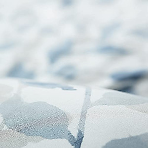 Chanasya Layered Leaf Duvet Cover Set - Duvet Cover (104” x 90”) & 2 Pillow Shams (20” x 36”) - 3-Piece Set, King Size, Blue Taupe