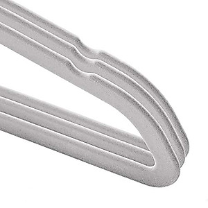 Casafield 50 Velvet Baby Hangers - 11" Size for Infant & Toddler Clothes - Gray