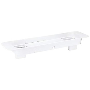 Yamazaki Home Tower Expandable Bathtub Caddy – Bathroom Tray Table Holder., White