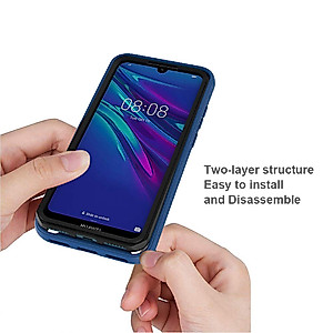 QiongNi Case Cover for Huawei Y9 Prime 2019, Anti-Fall and Shock-Absorbing, Blue