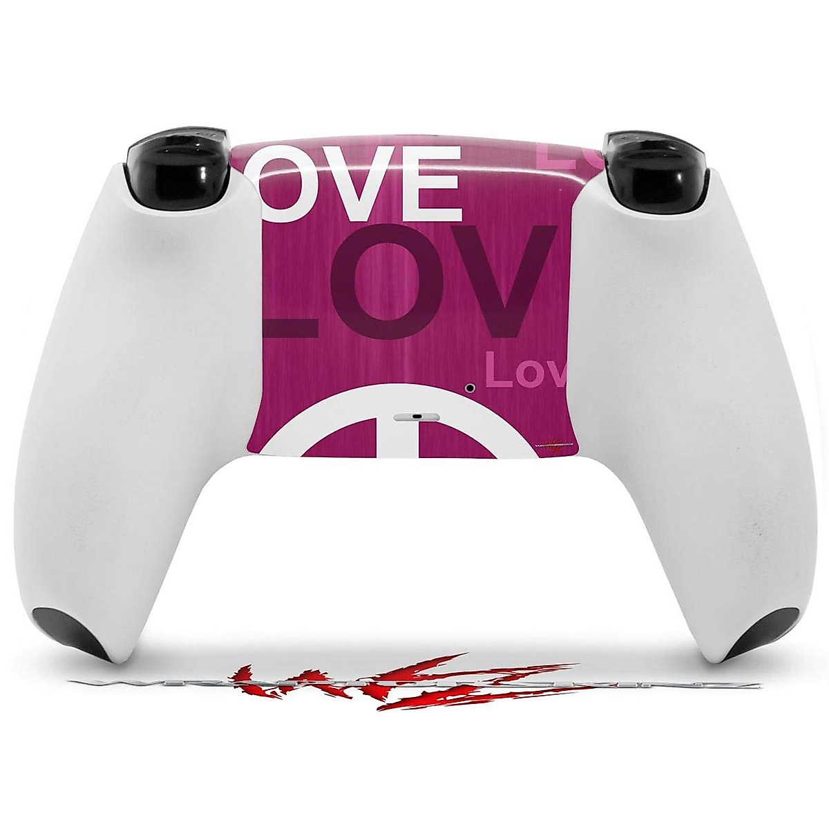 WraptorSkinz Skin Wrap compatible with Sony PS5 DualSense Controller Love and Peace Hot Pink (CONTROLLER NOT INCLUDED)