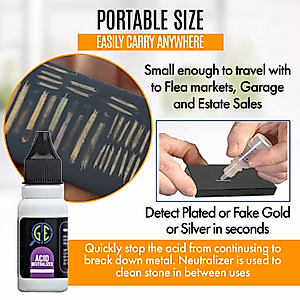 Gold/Silver Test Acid Tester Kit 10k 14k .999 .925 Sterling Testing Stone Detect Precious Metals Oro