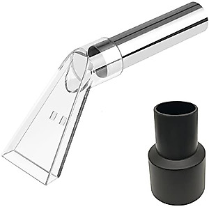 Happy Tree Shop Vac Extraction Accessory with 2-1/2" Reducer for Upholstery & Carpet Cleaning and Auto Detailing, Small 3-1/2" Clear Head Extractor Attachment for 10-20 Gallon Wet-Dry Vacuum Cleaners