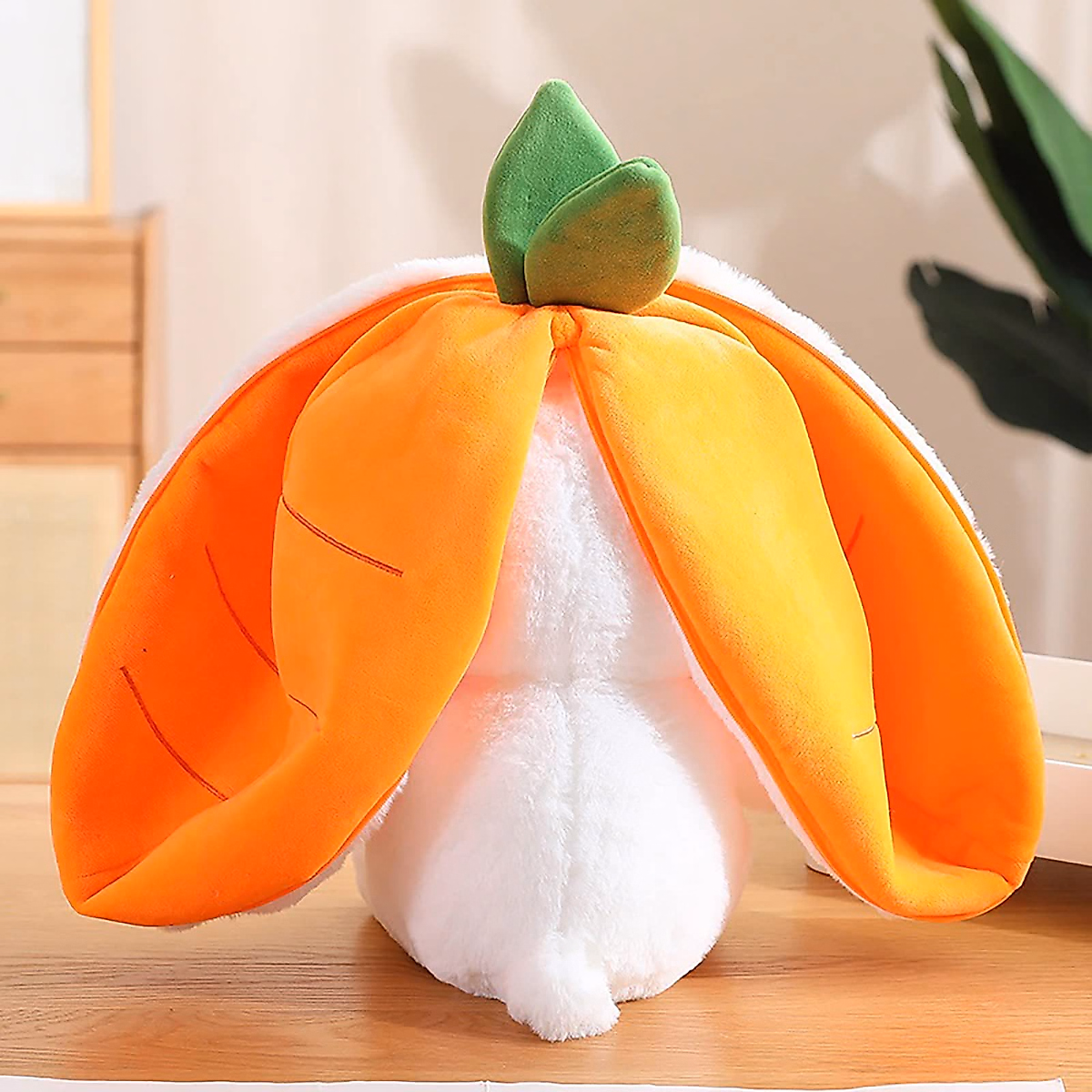 Mukorolee 2PCS Plush Toy Pillow, Reversible Carrot Strawberry Bunny Plush with Zipper, Easter Bunny Stuffed Animal Cute Rabbit Plushie Birthday Gift for Boys Girls Kids (2pcs 7" Strawberry&Carrot)