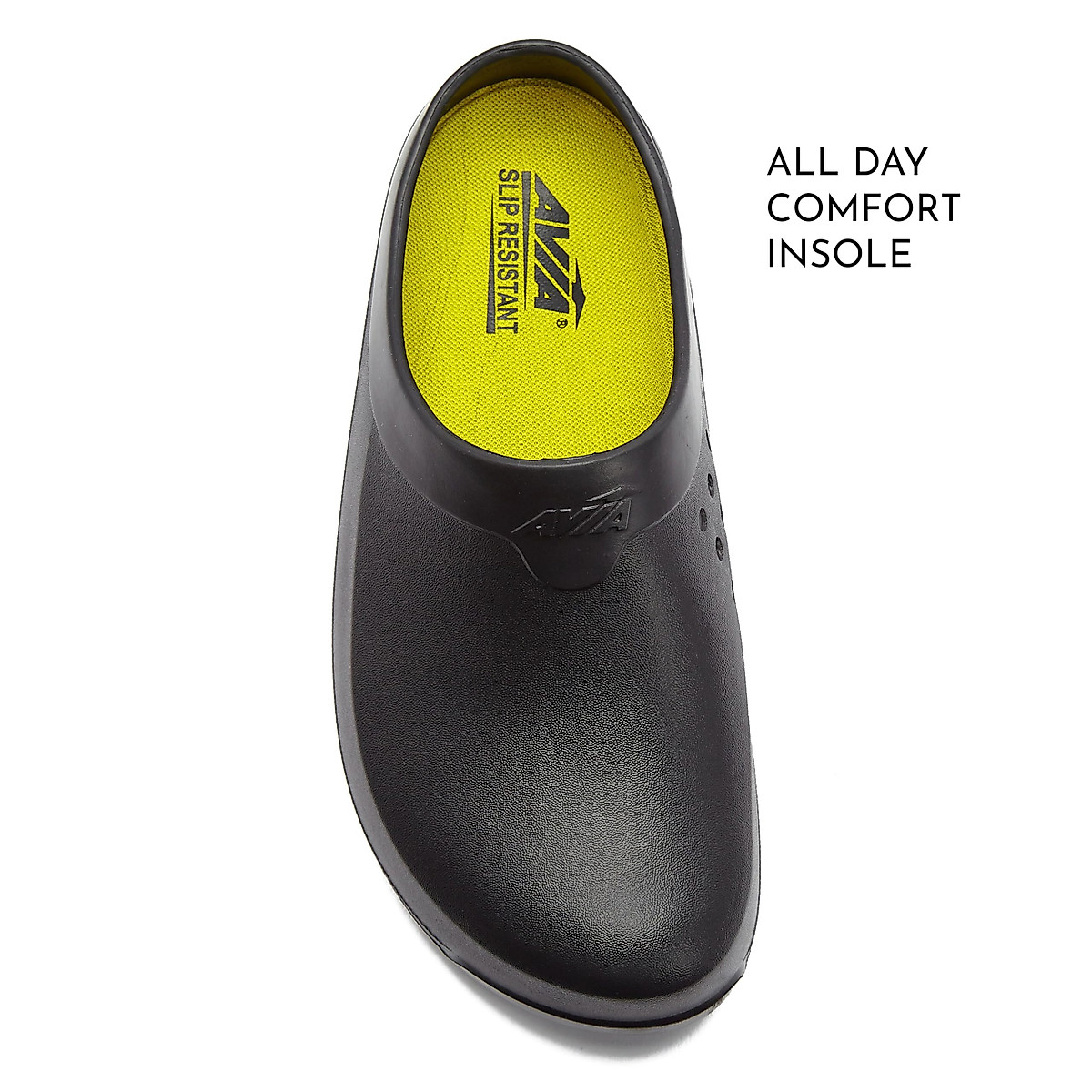 Avia Flame Men's Clogs, Slip Resistant Shoes for Men Food Service, Non Slip Restaurant and Chef Shoes Men Slip Resistant for Kitchen Work or Nursing - Black, 10 Medium