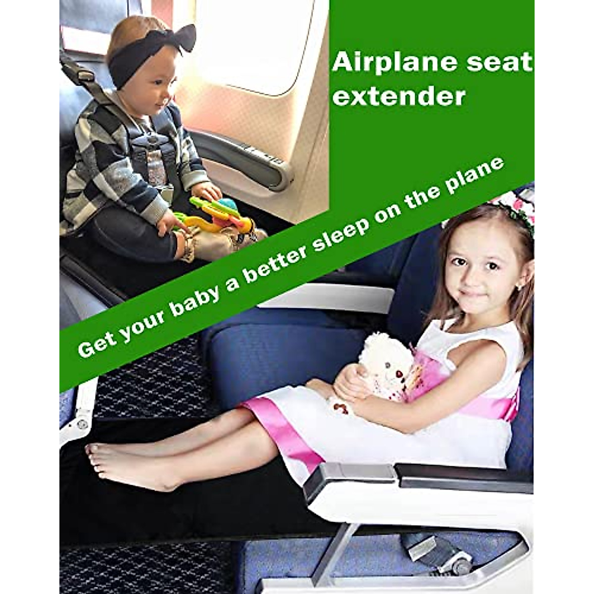 AWAHITAWA Travel Bed, Airplane Essentials Kids, Portable Toddler Bed, Baby Travel Cot Accessories, Airplane Must Haves for Toddlers