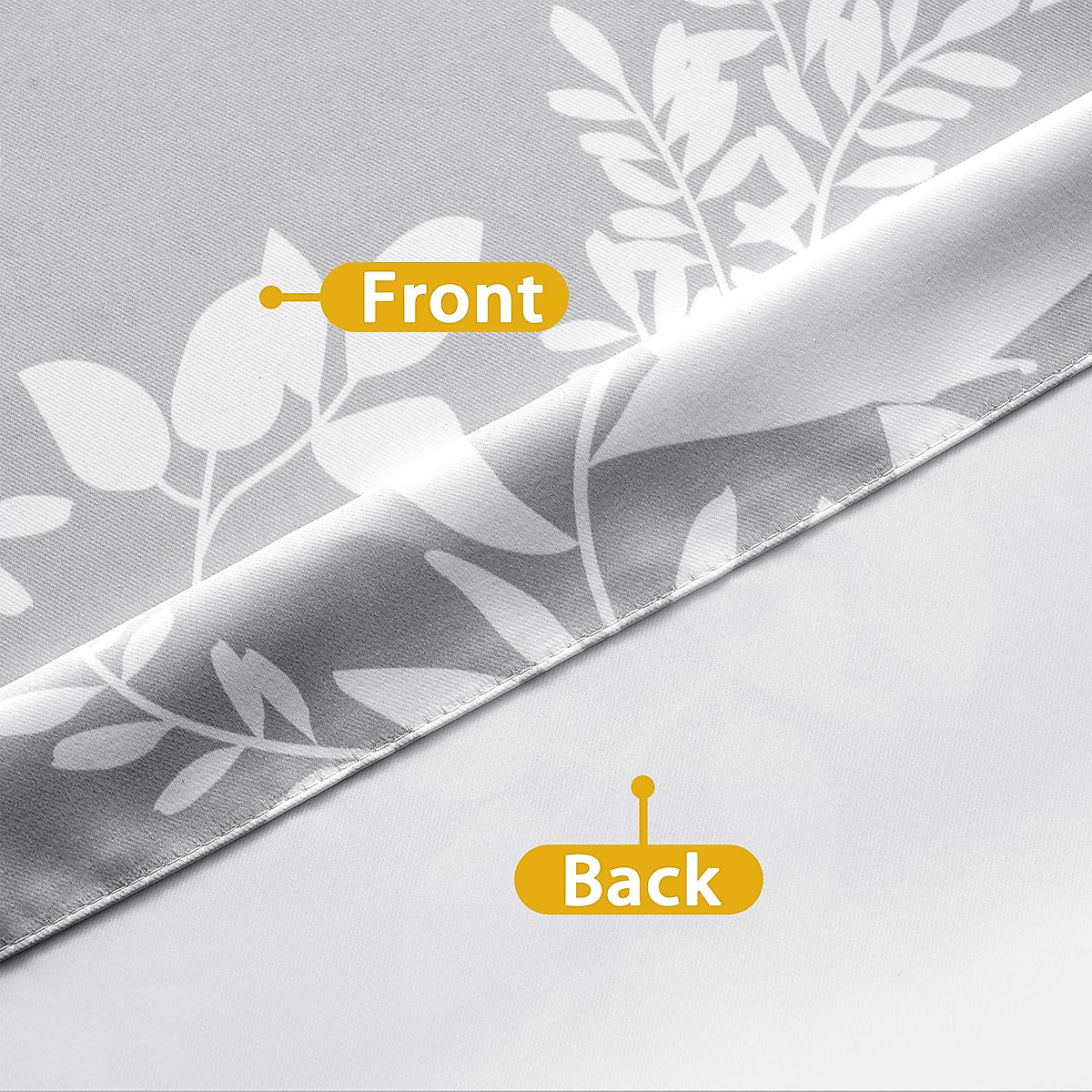 DriftAway Floral Delight Botanic Pattern Room Darkening Thermal Insulated Grommet Unlined Window Curtains Set of 2 Panels Each 52 Inch by 84 Inch Gray