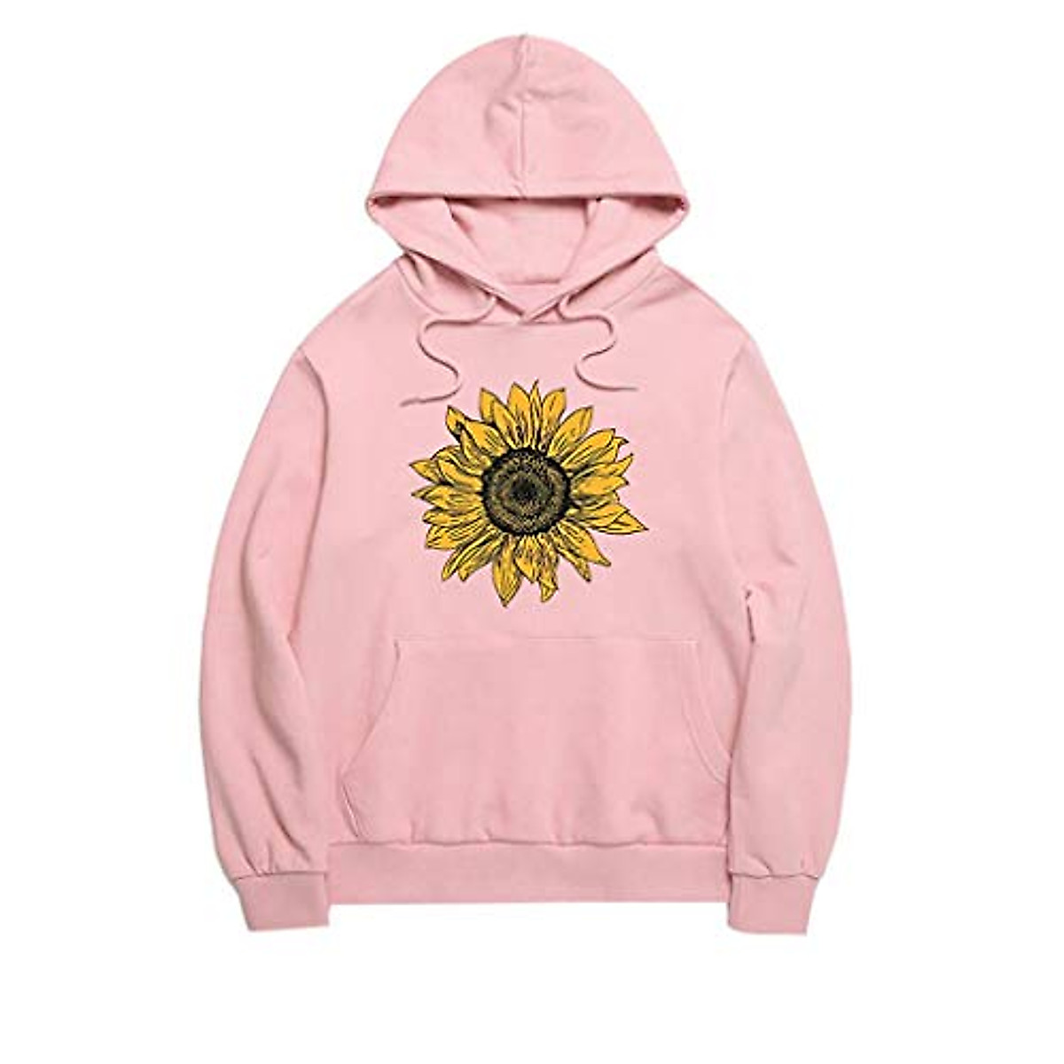 JDHUFEI Womens Hoodies Fashion Long Sleeve Pullover Drawstring Shirts Loose Fit Hooded Sweatshirts Fall Clothes with Pockets