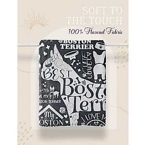 InnoBeta Boston Terrier Gifts for Women, Boston Terrier Blanket, Bed Flannel Fleece Plush Blankets (50"x 65") - Best Boston Terrier Ever