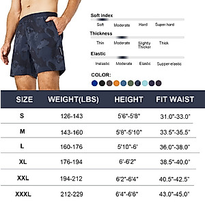 GRAMVAL Running Shorts 6" Quick Dry Gym Athletic Workout Shorts for Men with Pockets Steel Blue