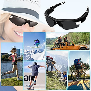 ZTCOLIFE Camera Sunglasses, 1080P Outdoor Sports Smart Glasses with High-Definition Lenses, Film Hands Free for Taking Photo, Hunting, Cycling, Running, Driving, Travel