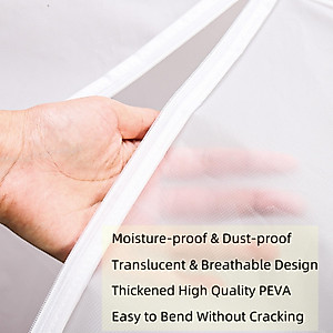 Tlence 4 Pack Hanging Garment Bags, 43" 35" Long Large Closet Clothes Protector with Zipper, Plastic Jackets Storage Rack Cover for Shirt Suits Coat Dress, Bottom Enclosed (Rack not included)