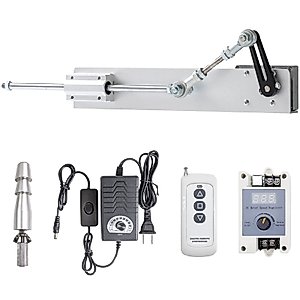 JQDML Reciprocating Cycle Linear Actuator DIY Motor 24V 100rpm High Torque 35lbs Stroke 30mm-150mm Adjustable with Remote Controller Big End Connector Speed Regulator(24v150mm100rpm)