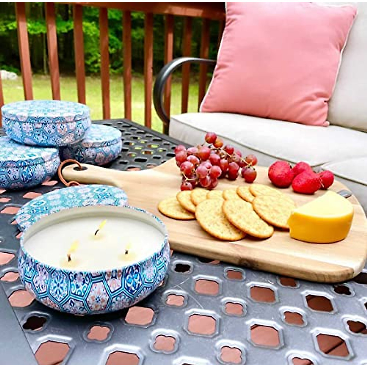 Citronella Candles Outdoor Set 4 x12oz Decorative Large Citronella Candles Outdoor Candles