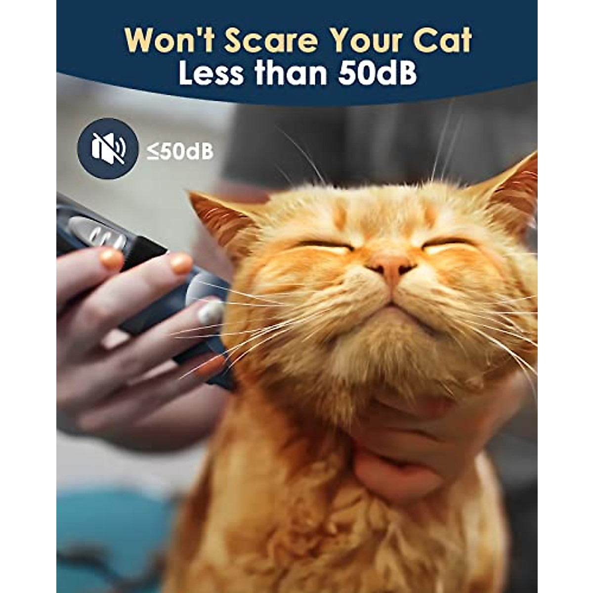 oneisall Cat Grooming Clippers for Matted Hair, 2-Speed Cat Grooming Kit Cordless Low Noise Pet Hair Clipper Trimmer for Dogs Cats Animals (Blue)