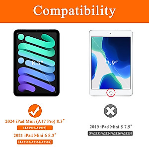 Soke for iPad Mini 7 A17 Pro Case 2024,iPad Mini 6 Case 2021 with Pencil Holder-[Shockproof Protection + Auto Sleep/Wake], Soft TPU Back Cover for iPad Mini 7th/6th Generation 8.3 inch,Teal