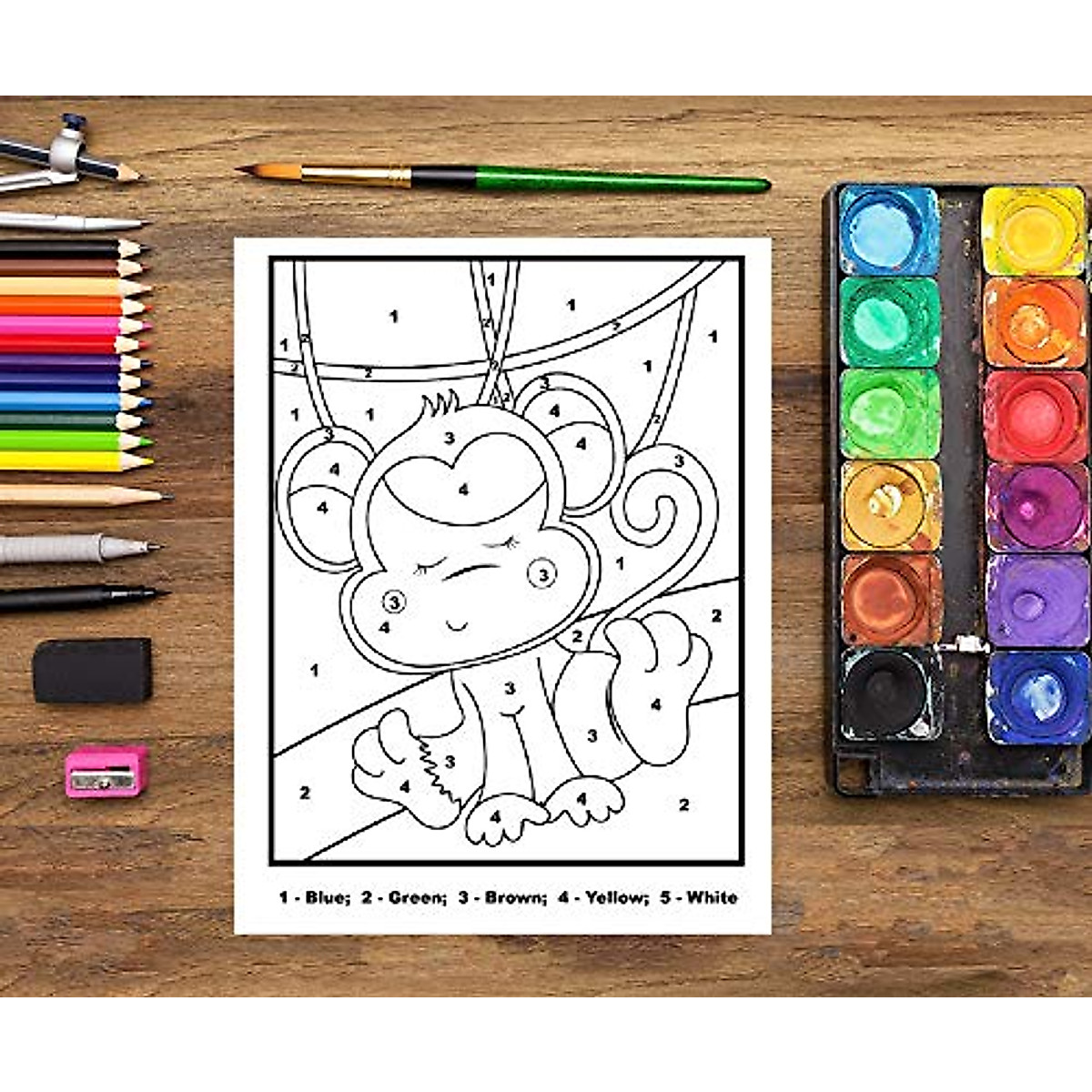 Color by Number for Kids: Activity Book