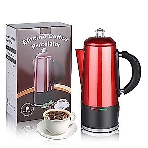 WerkWeit Electric Coffee Percolator 12 Cup Stainless Steel Percolator Coffee Maker with Cord-Less Server and Easy Pour Spout Quick Brew Percolator Coffee Pot 1.5L Capacity