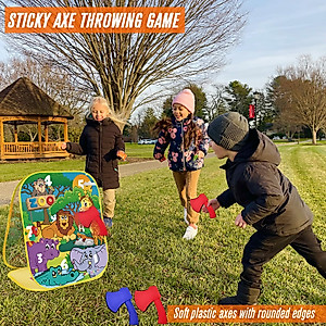 3-in-1 Farm Animals Bean Bags Toss Axes Throwing Sticky Balls Game for Kids 2 3 4 5 Years Old Toddlers Indoor Outdoor Sports Toys Gifts for Boys Birthday Valentines Easter Christmas Stocking Stuffer