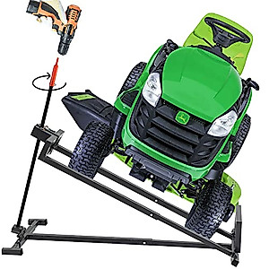 WTRAVEL Ride on Lawn Mower Jack Lift,Telescopic Jack Lifters for Garden Tractor and Lawn Mower Maintenance with Hand Crank +Electric Hadle, Weight Capacity 880 Lbs