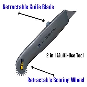 Box Resizer Tool with Scoring Wheel - Utility Knife Cardboard Scorer, Reducer - Box Cutter Sizer Tool for Resizing Reducing Size of Shipping Boxes