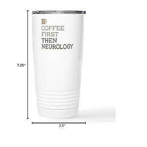 CafePress Coffee Then Neurology Stainless Steel Travel Mug 20 oz. Insulated Stainless Steel Coffee Tumbler