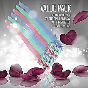 6 Pack Nylea Eyebrow Razor Trimmer [Extra Precision] Disposable Facial Hair Shaper Remover, Dermaplaning Dermaplane Shaving Tool - Facial Shave Shaver with Precision Cover for Men & Women