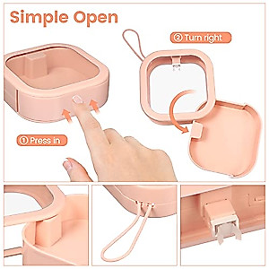 ULTECHNOVO Hair Tie Organizer, Box Clip Rubber Ornaments Dental Floss Hanging Swab Items Hair Ropes Small Case Mini Desktop for Storage Accessories Portable Earrings Holder Cotton Band Rings