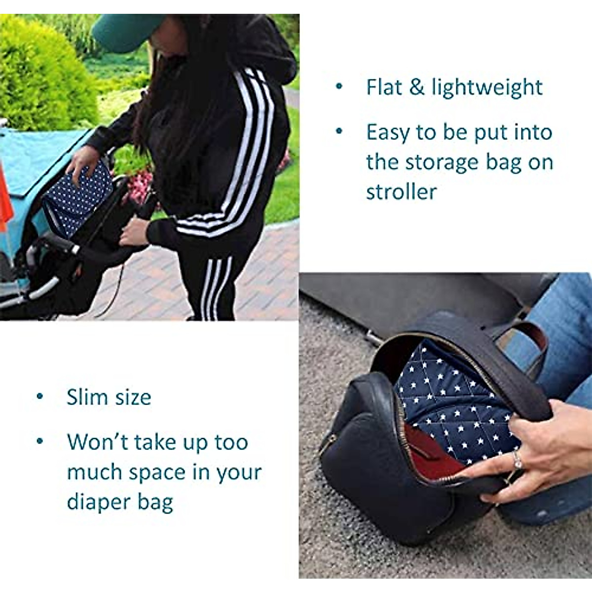 Diaper Changing Pad with Protecting Wraps, Portable Changing Pad for Moms & Dads, Baby Changing Pad as Baby Gifts for Shower, Travel, Newborn Boys, Dark Blue Stars - Light Blue Anchor