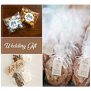 200Pcs Candy Treat Bags 4" x 6" Clear Cellophane Bag Thickening Plastic Party Favor Bags for Birthday Wedding Cookie Gift Lollipop Sticks Chocolate