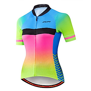 Women's Cycling Jersey Set Bike T-Shirt Reflective+5D Padded Shorts S-3XL