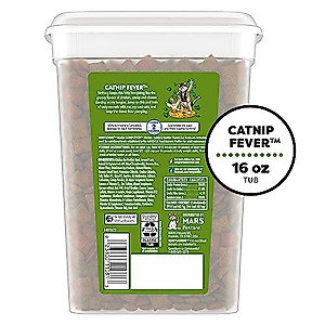TEMPTATIONS MIXUPS Crunchy and Soft Cat Treats Catnip Fever Flavor, 16 oz. Tub