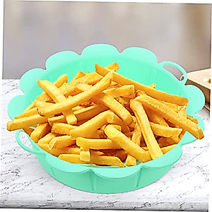 HEMOTON Air Fryer Pan Perforated Baking Sheet Toaster Oven Toaster Oven Pans Air Fryer Silicone Liner Oven Pot Air Fryer Silicone Basket Air Fryer Liner Washable Air Fryer Mat Silicone Pot