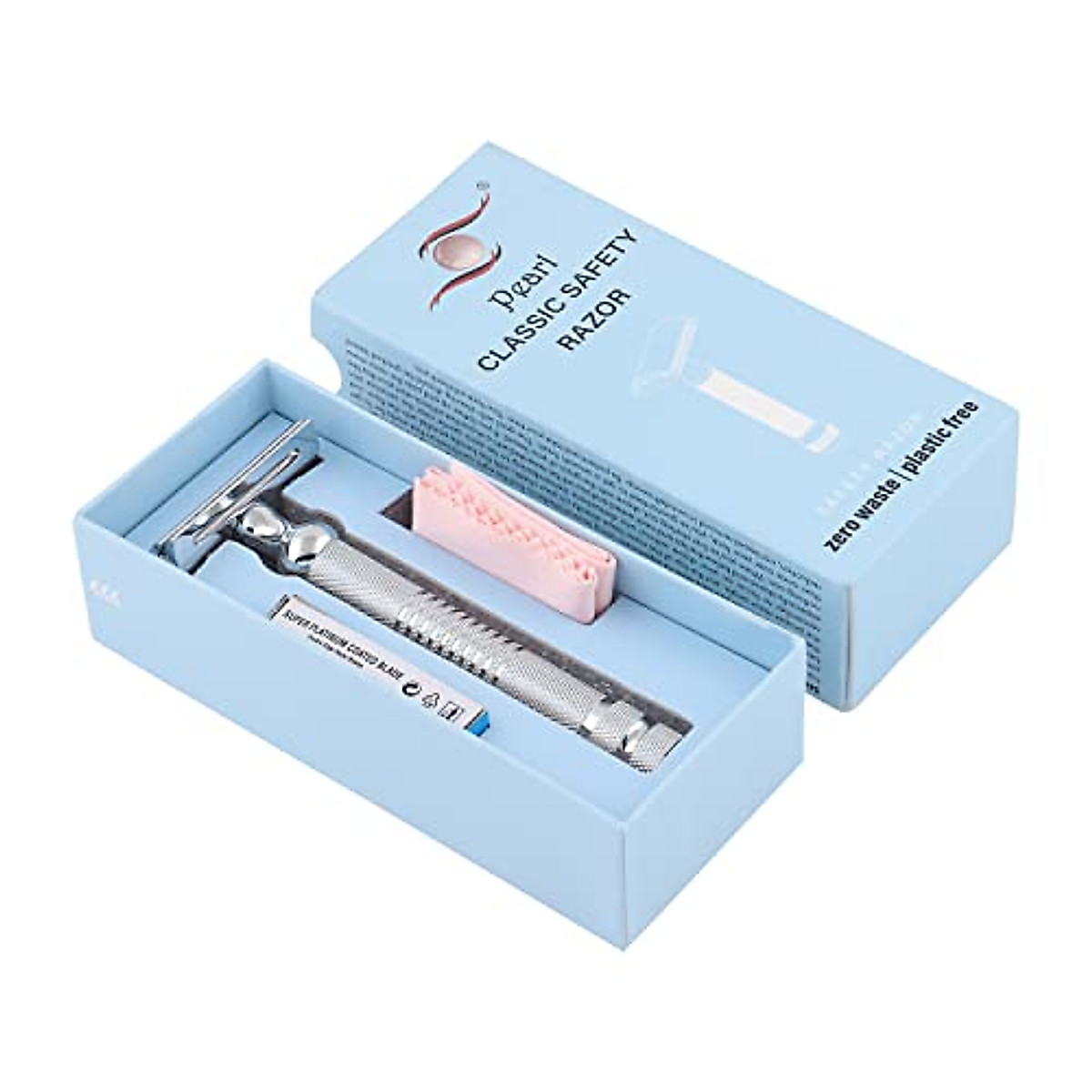 Pearl Shaving Double Edge Close Comb Safety Razor for Men - Reusable Ecofriendly DE shaving Razor for Men | Premium Single Blade Razor for Men Razor | Classic & Traditional Shaving Kit for Men | Men's