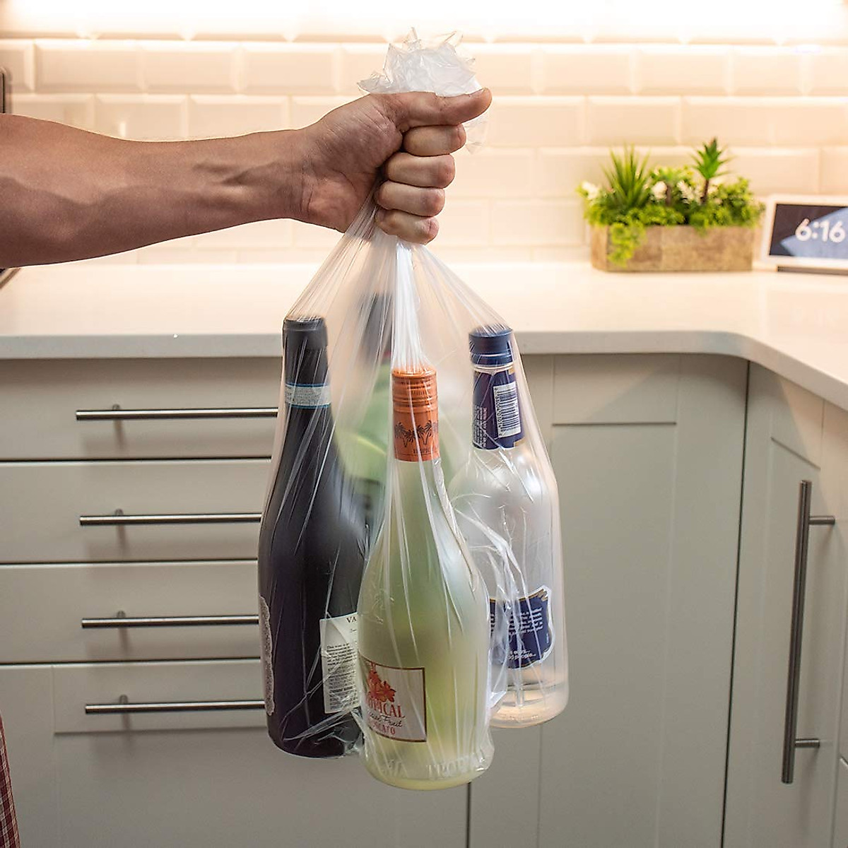 4 Gallon (15 Liter) Trash Bag (400 Count) Small Bathroom 4 Gallon Garbage Bags Clear Plastic Wastebasket Trash Can Liners for Home and Office Bins (400 Count)