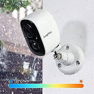 LongPlus Security Cameras Wireless Outdoor, 1080P Battery Wireless Outdoor Cameras for Home, Wireless WiFi Camera with AI Detection, Color Night Vision,Spotlight,2-Way Talk,IP65 Waterproof,Only2.4Ghz