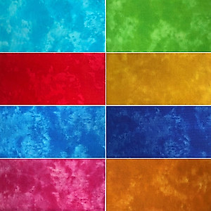 Misscrafts Quilting Fabric 100% Cotton Craft Fabric Bundle Squares Fat Quarters Multicolored for Patchwork DIY Sewing Scrapbooking (8 Pieces, Tie-dye, 20x25cm)