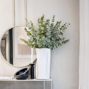 FUNARTY 15pcs Artificial Eucalyptus Leaves Stems 18" Tall Greenery Decor Faux Eucalyptuses Real Touch for Wedding Bouquet Centerpiece Home Decor