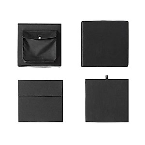 Otto & Ben 15" Cube Storage Ottoman with Pocket and Flip top Tray, Black