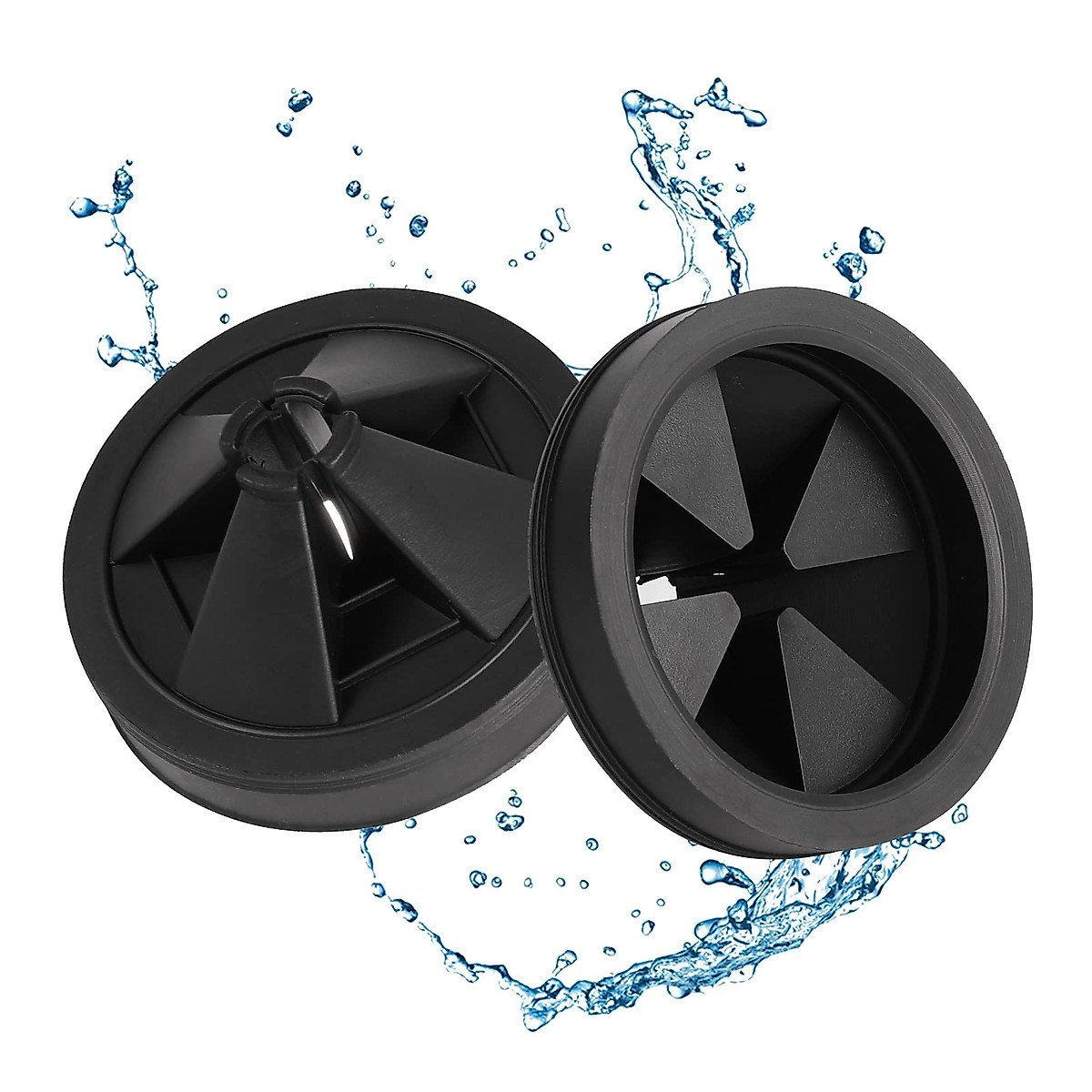 RQYEKDO 2-Pcs Garbage Disposal Splash Guards Sink Baffle, 3 1/8 Inch Food Waste Disposal Accessories Drain Plugs,Garbage Disposal Cover for Waste King, Whirlaway and GE Models